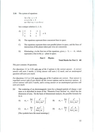 Nest 2007 Question Paper | PDF