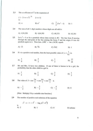 Nest 2007 Question Paper | PDF
