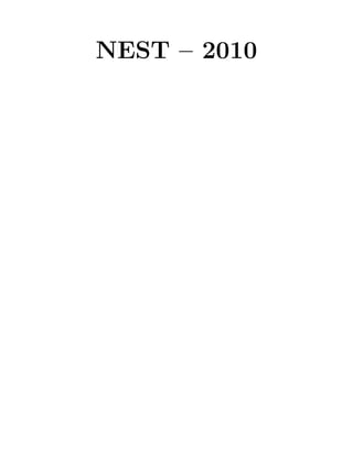 NEST 2010 Question Paper | PDF