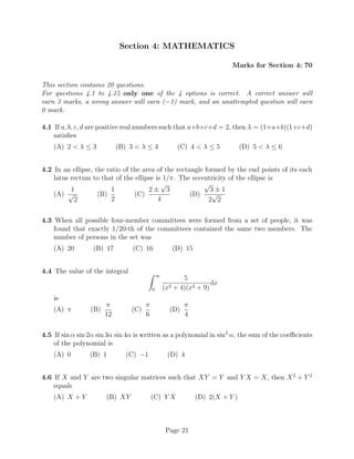 NEST 2010 Question Paper | PDF