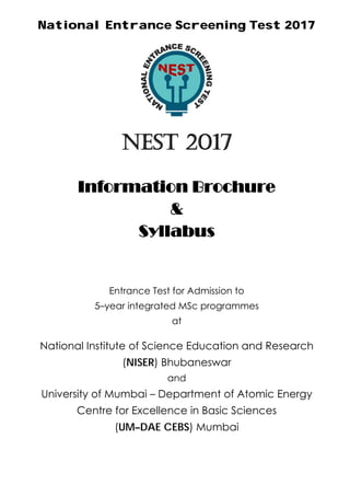 Nest2017 brochure-syllabus | PDF