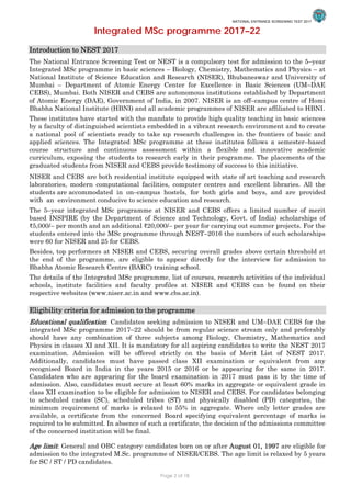 Nest2017 brochure-syllabus | PDF