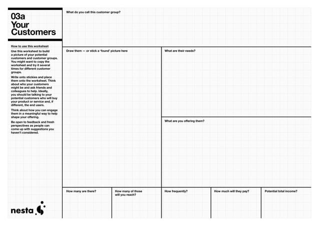 Nesta Creative Enterprise Toolkit A3 Worksheets | PDF