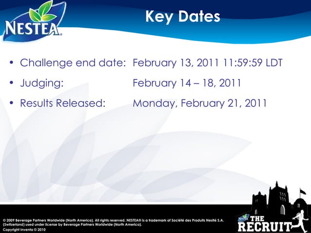 NESTEA The Recruit Challenge 2 Condensed Brief | PPT
