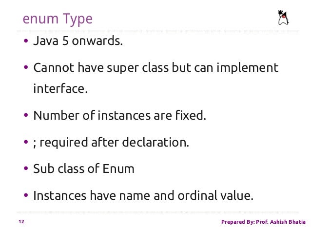 Nested and Enum Type in Java Nested and Enum Type in Java