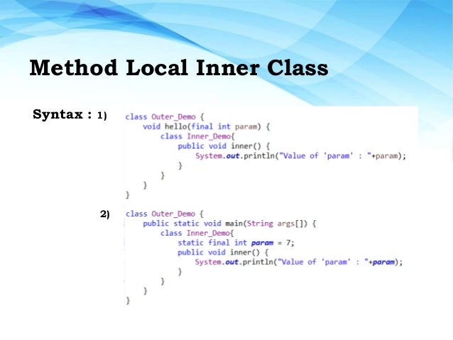Nested classes in java Nested classes in java
