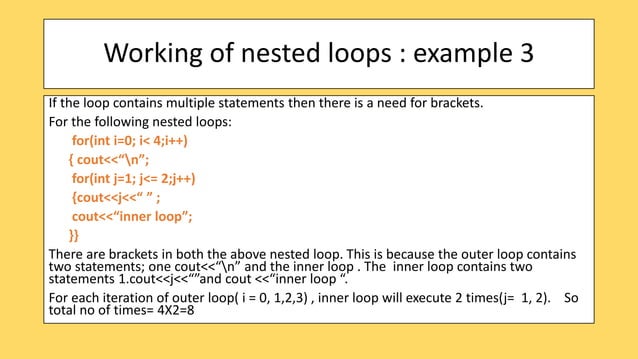 Nested Loops Pptx Programming Languages Computing