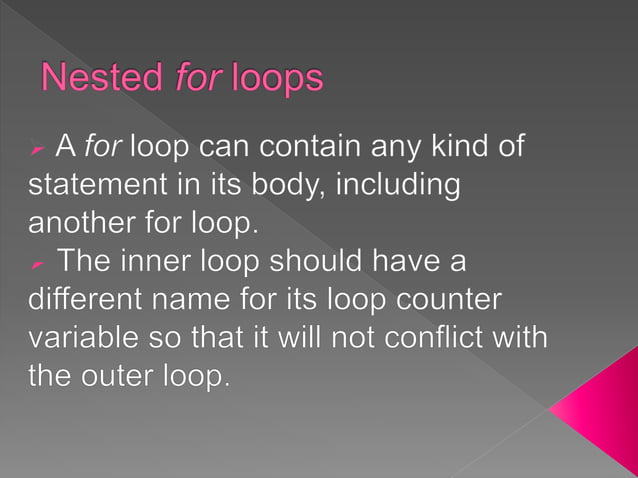 Nested loops | PPT