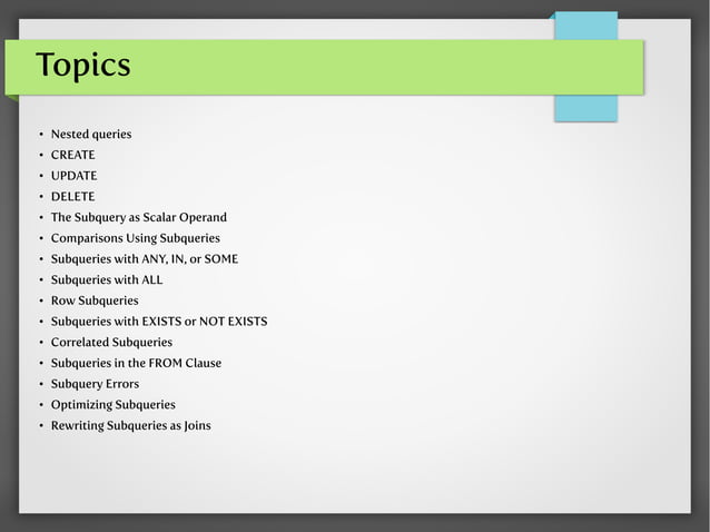 Nested Queries Lecture Ppt