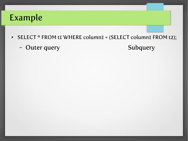 Nested Queries Lecture | PDF