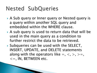 Nested queries in database | PPT