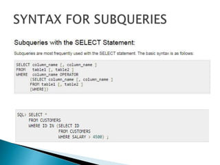 Nested queries in database | PPT
