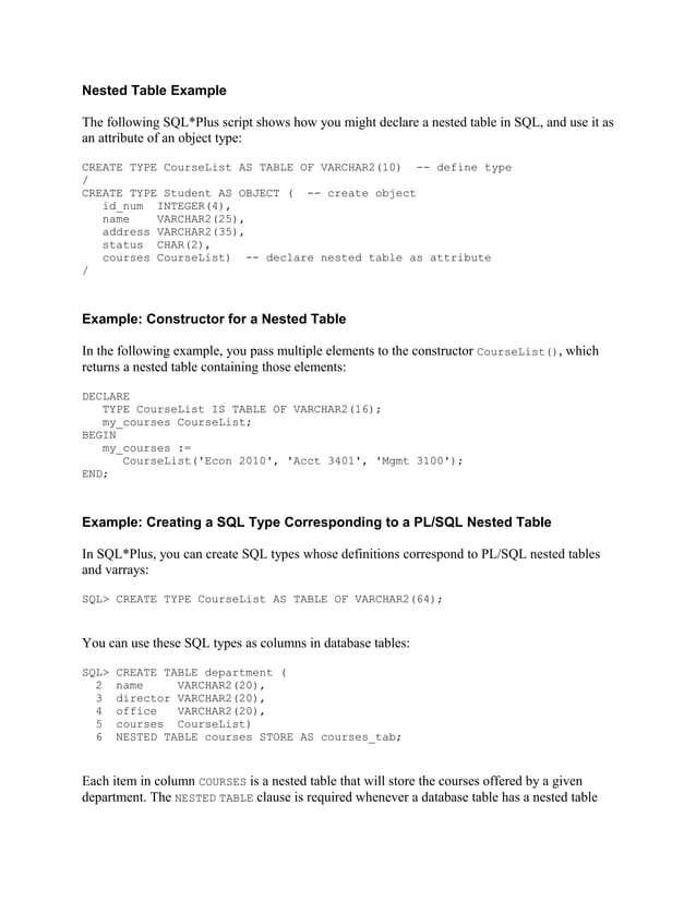 Nested Table Example Pdf 6432