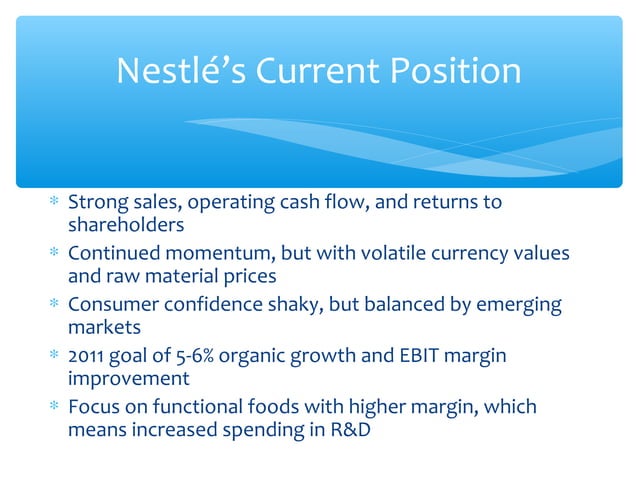 Nestlé Case Study | PPT | Business Accounting & Finance | Business