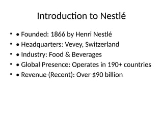 Nestlé_Case_Study and presentation on the topic | PPTX