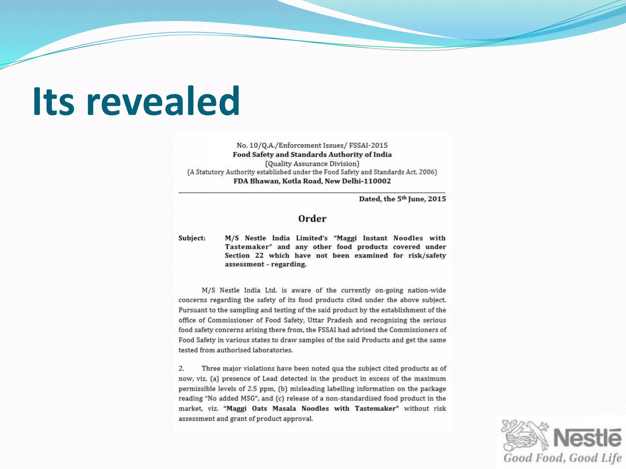 nestle maggi case study; maggi recall procedure; recent maggi cases | PPTX