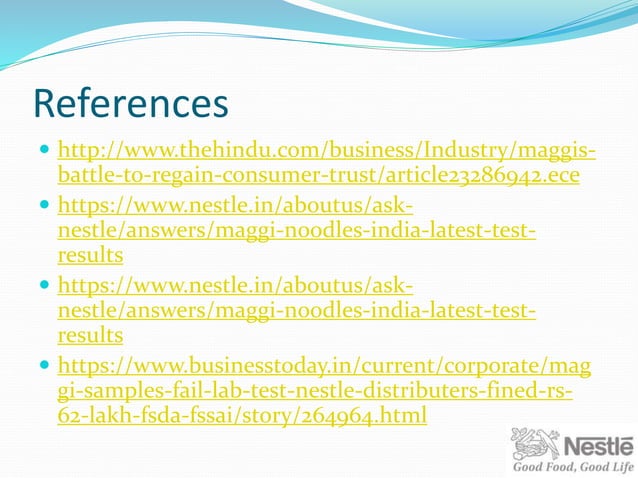 nestle maggi case study; maggi recall procedure; recent maggi cases