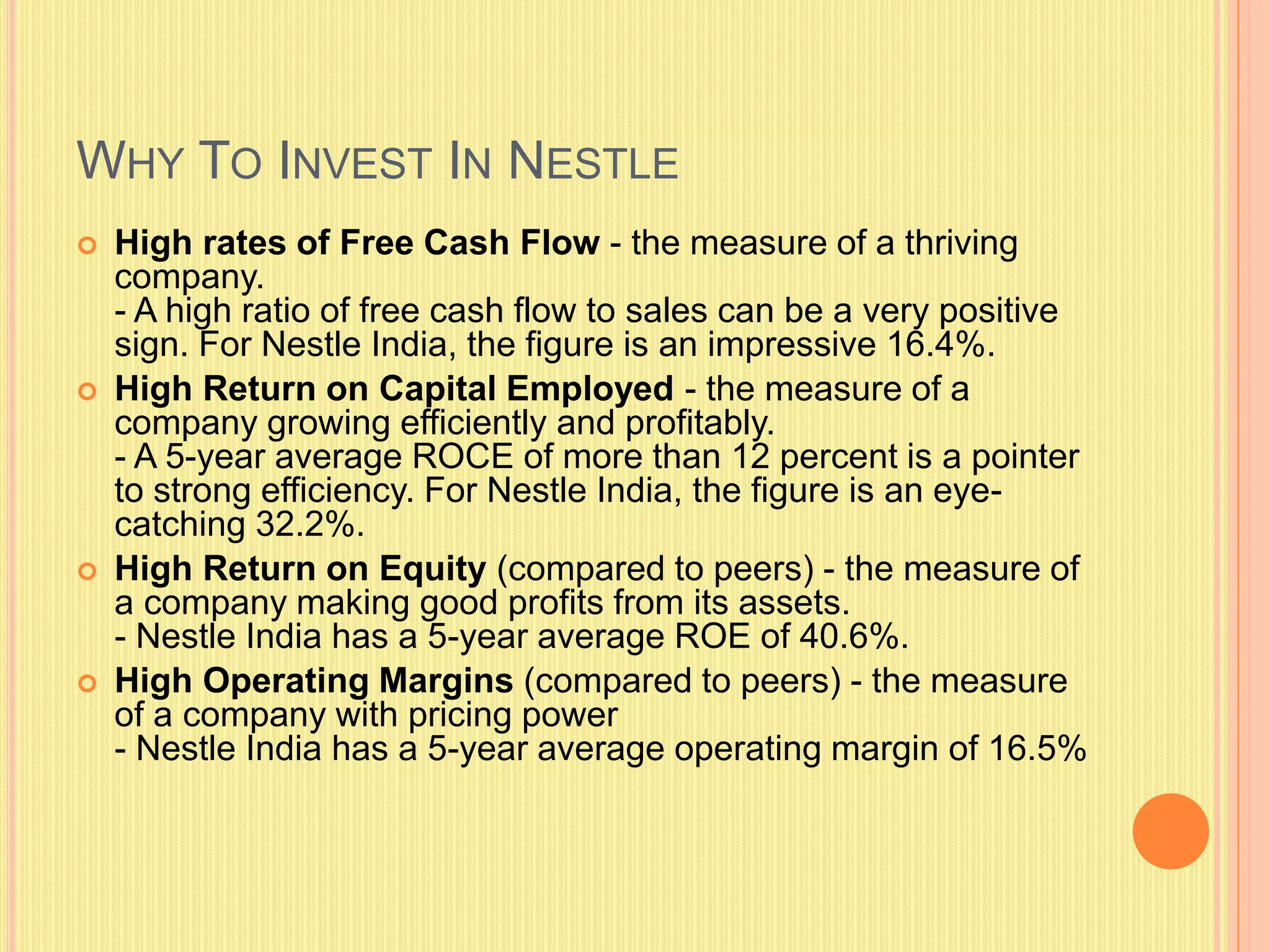 Nestle financial analysis and background | PPTX