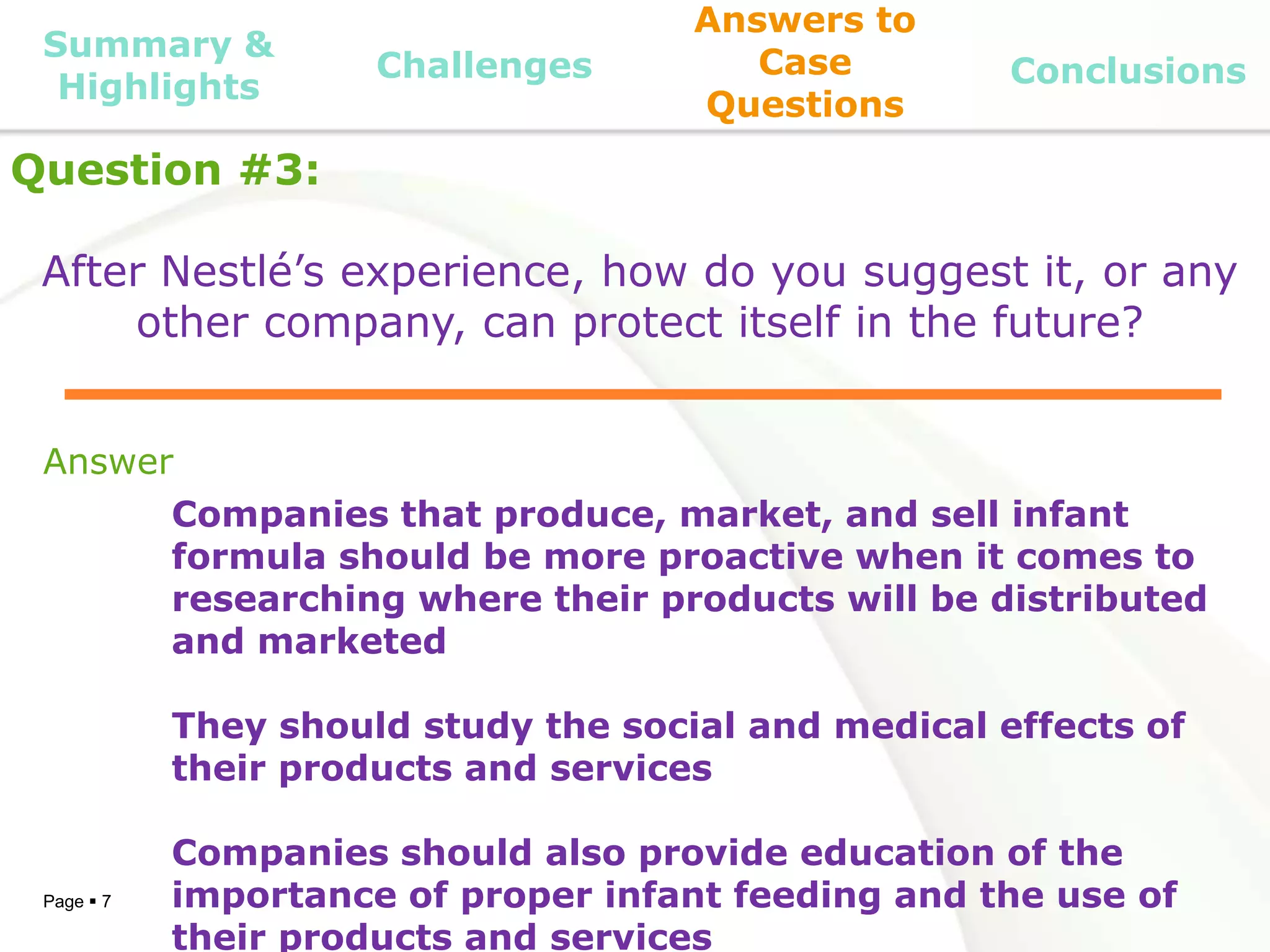 Nestle - The Infant Formula Controversy (case study) | PPTX