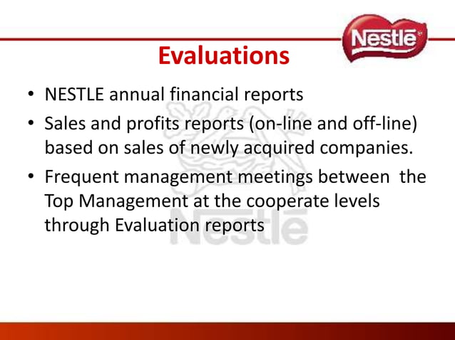 Nestle Strategic Model