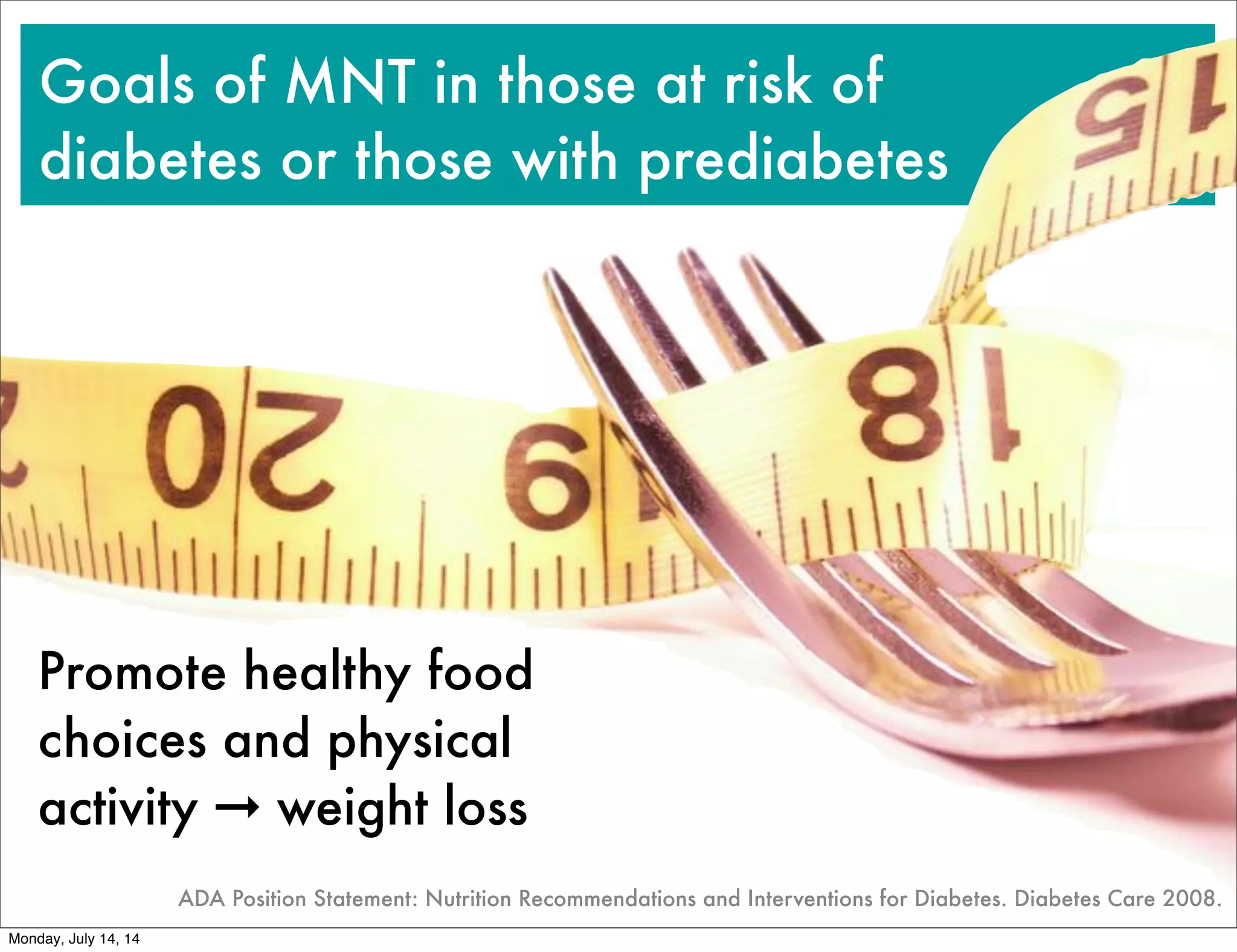 Medical Nutrition Therapy for Diabetes | PDF