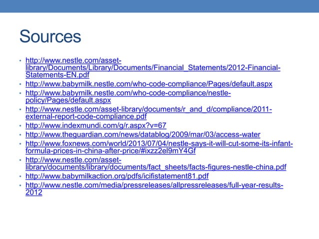 Nestle: Baby Formula Case Study | PPTX