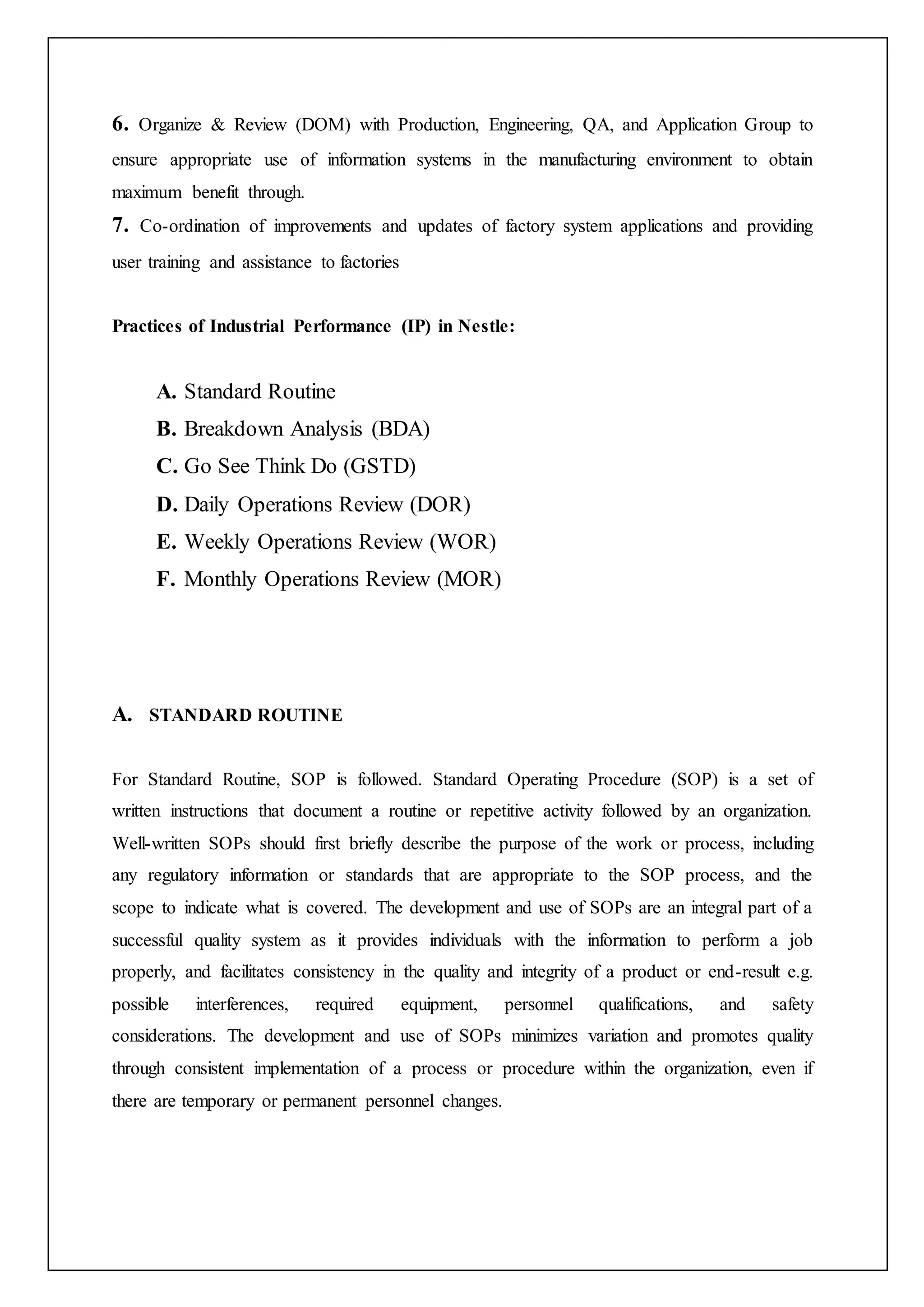 NESTLE India, Tahliwal Plant's Industrial Performance Department ...