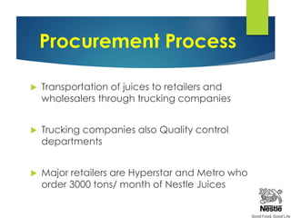 Nestle juices group 5 | PPTX | Agriculture | Industries