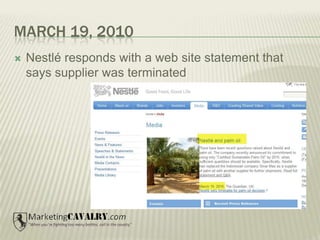 Nestle's Social Media Disaster 2010 | PPTX