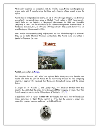 Nestle project | DOC