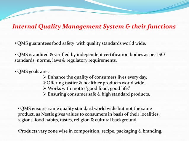 Nestle quality system | PPTX