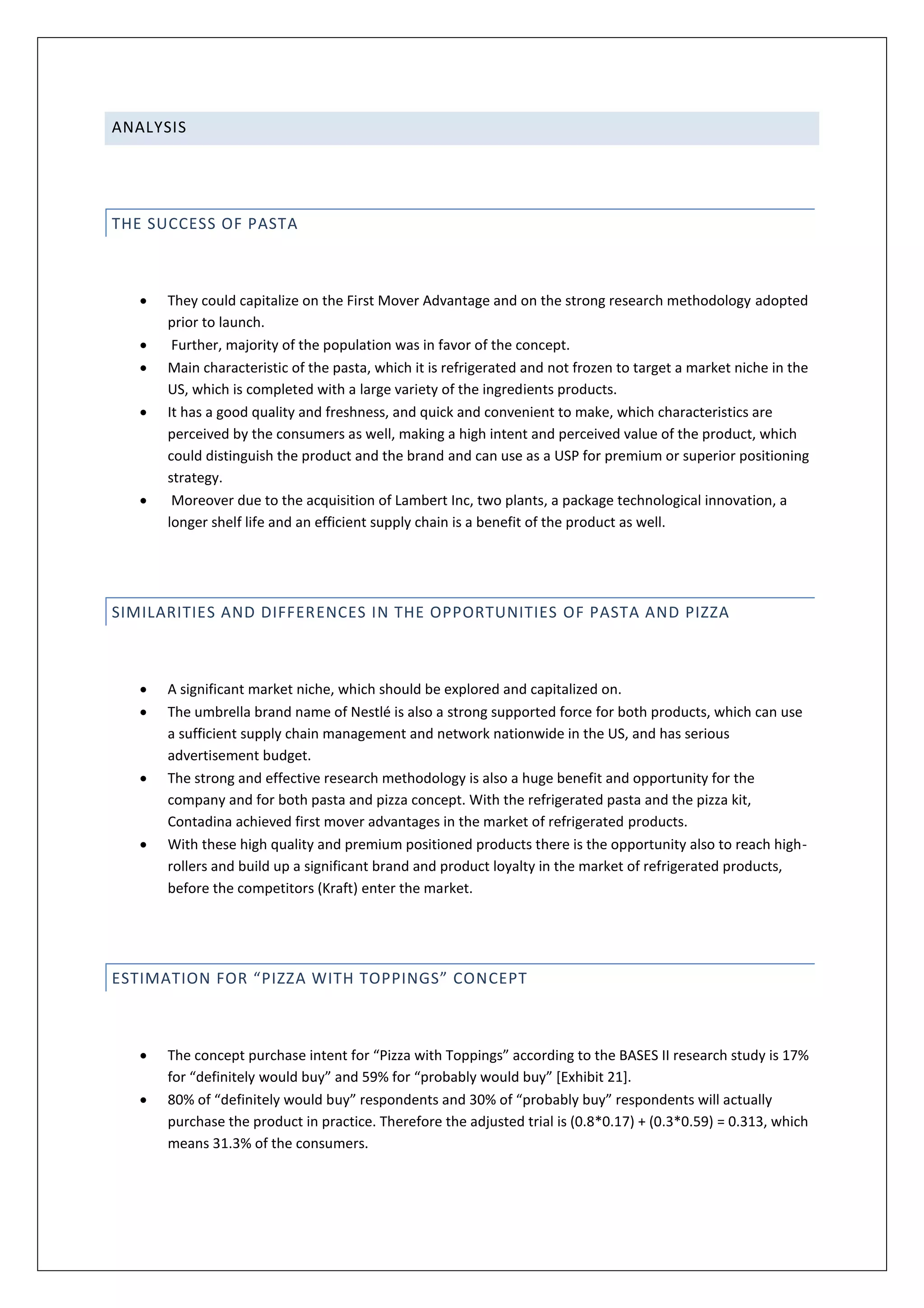 Nestle Refrigerated Foods: Contadina Pasta & Pizza (A) - Case Analysis ...