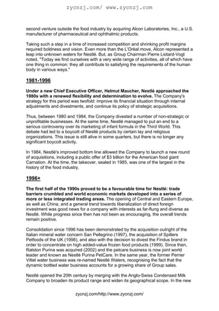 Nestlé's history 1866 1905 1905-1918 | PDF