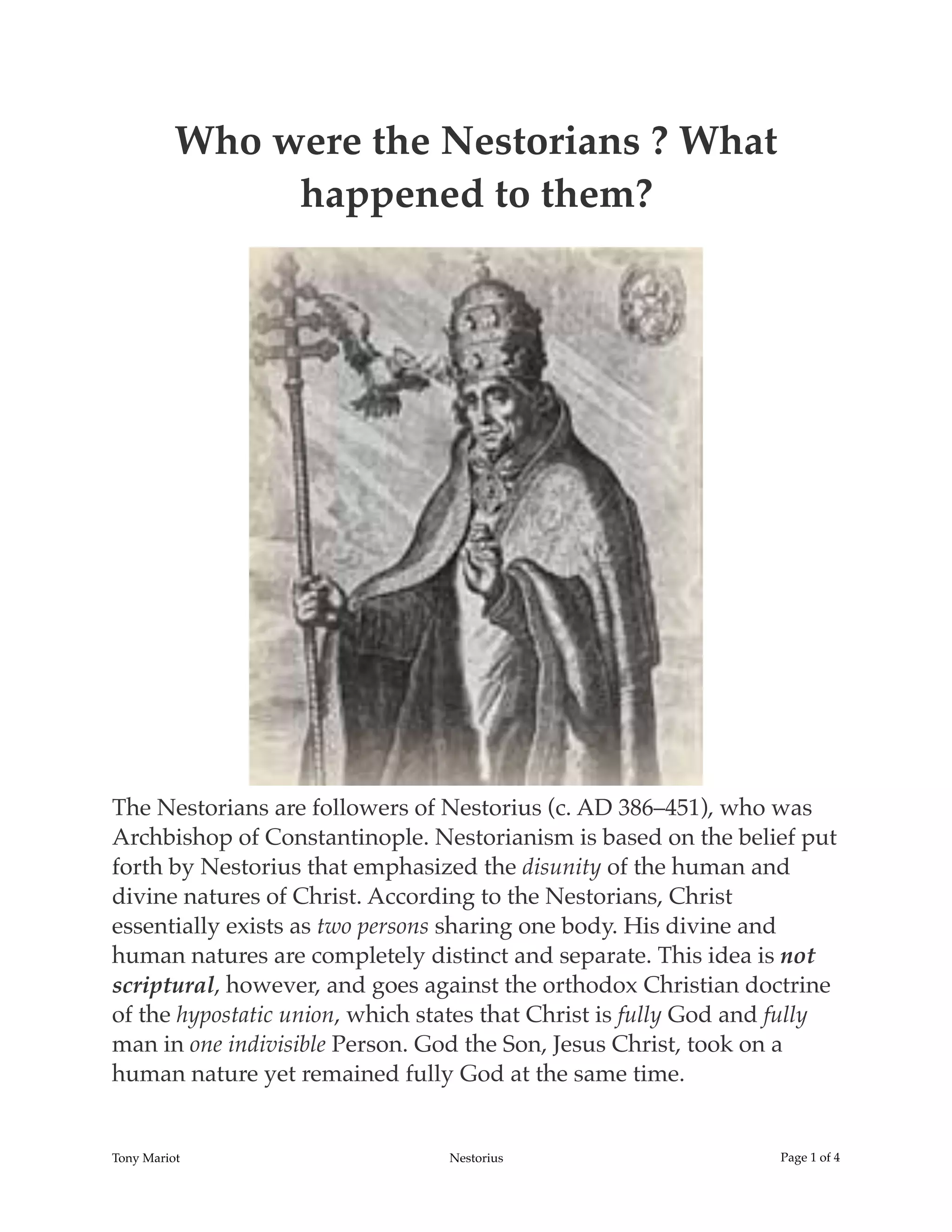 Who were the Nestorian's? | PDF