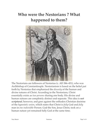 Who were the Nestorian's? | PDF