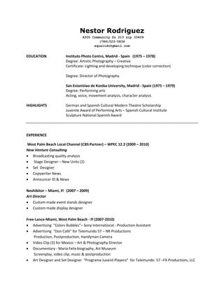 Nestor Rodriguez Resume | PDF
