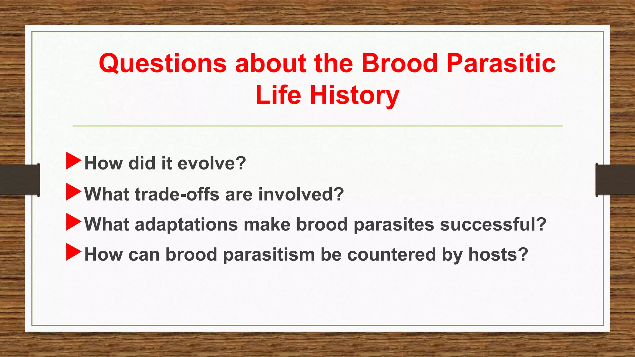 Nest parasitism in birds | PPT