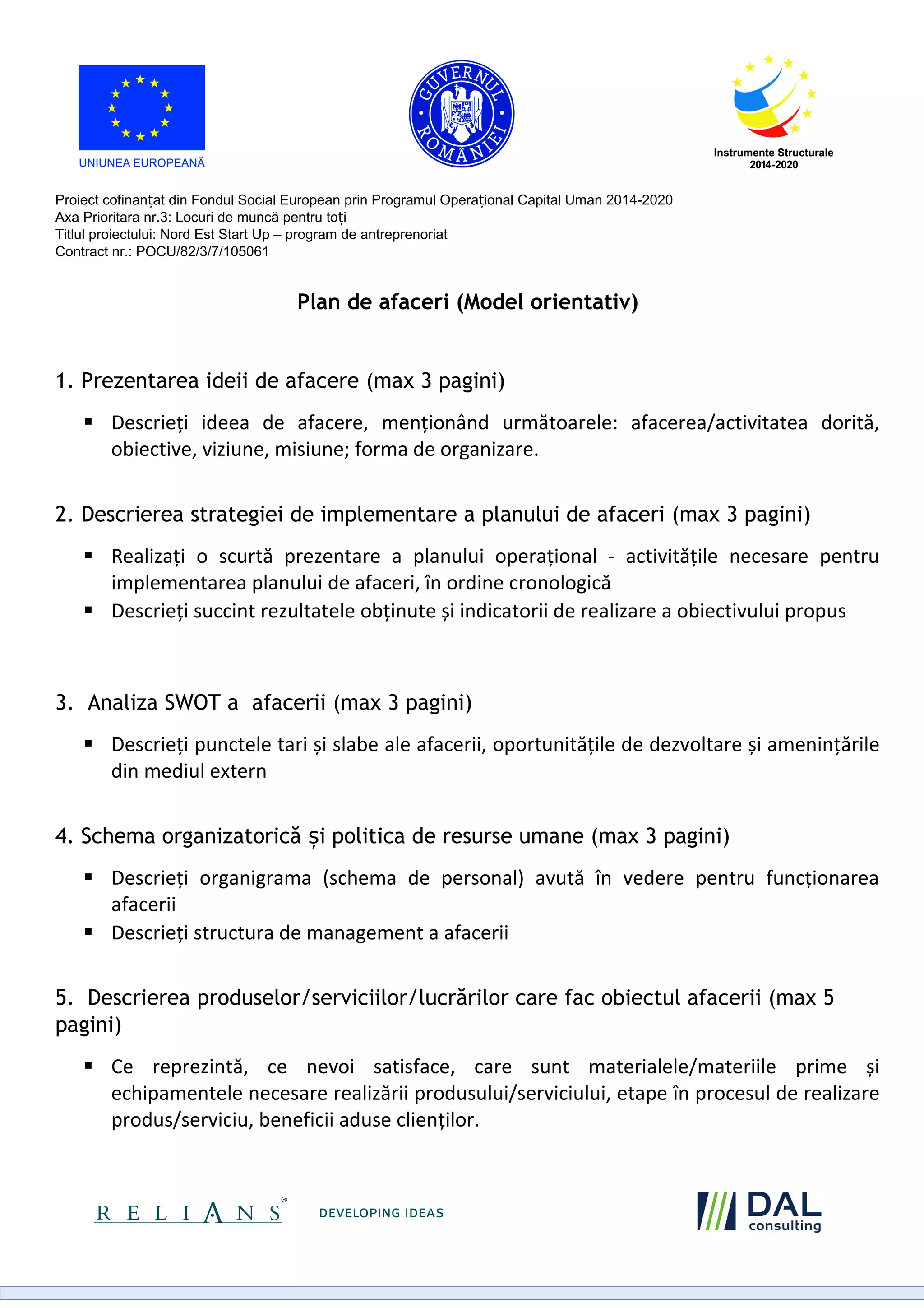 structura plan de afaceri | PDF