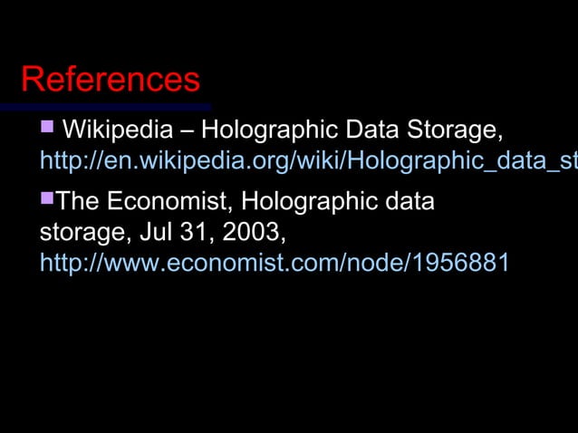 INTRODUCTION TO HOLOGRAPHY | PPT | 3-D Graphics | Computer Software and Applications