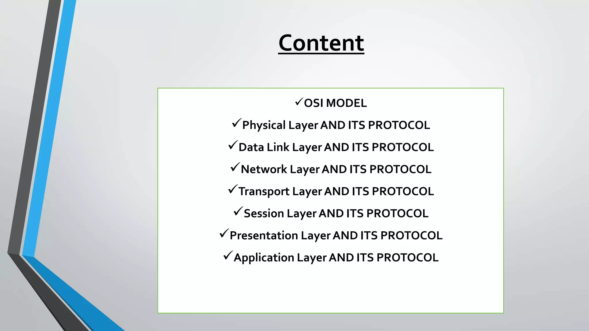 OSI MODEL AND ITS PROTOCOL | PPT