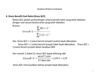 Perhitungan rumus Net B/C Studi Kelayakan.pptx