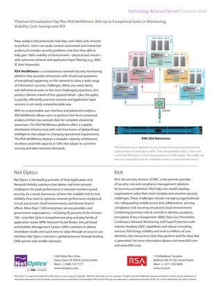 Phantom Virtualization Tap Plus RSA NetWitness Add Up to Exceptional Gains in Monitoring ...