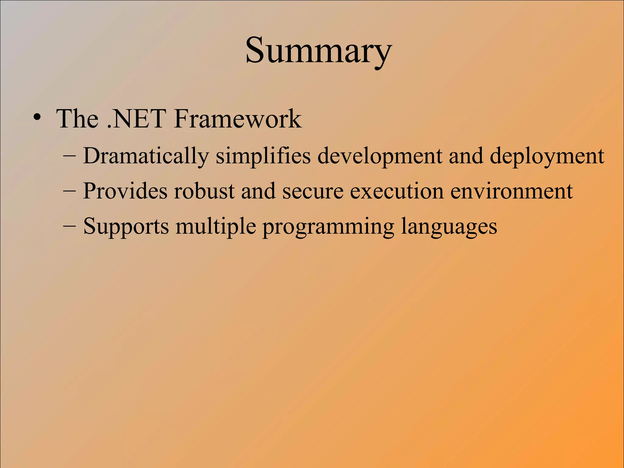 .Net Overview -- Training (Lesson 1) | PPT