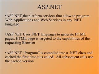 .Net Overview -- Training (Lesson 1) | PPT