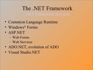 .Net Overview -- Training (Lesson 1) | PPT