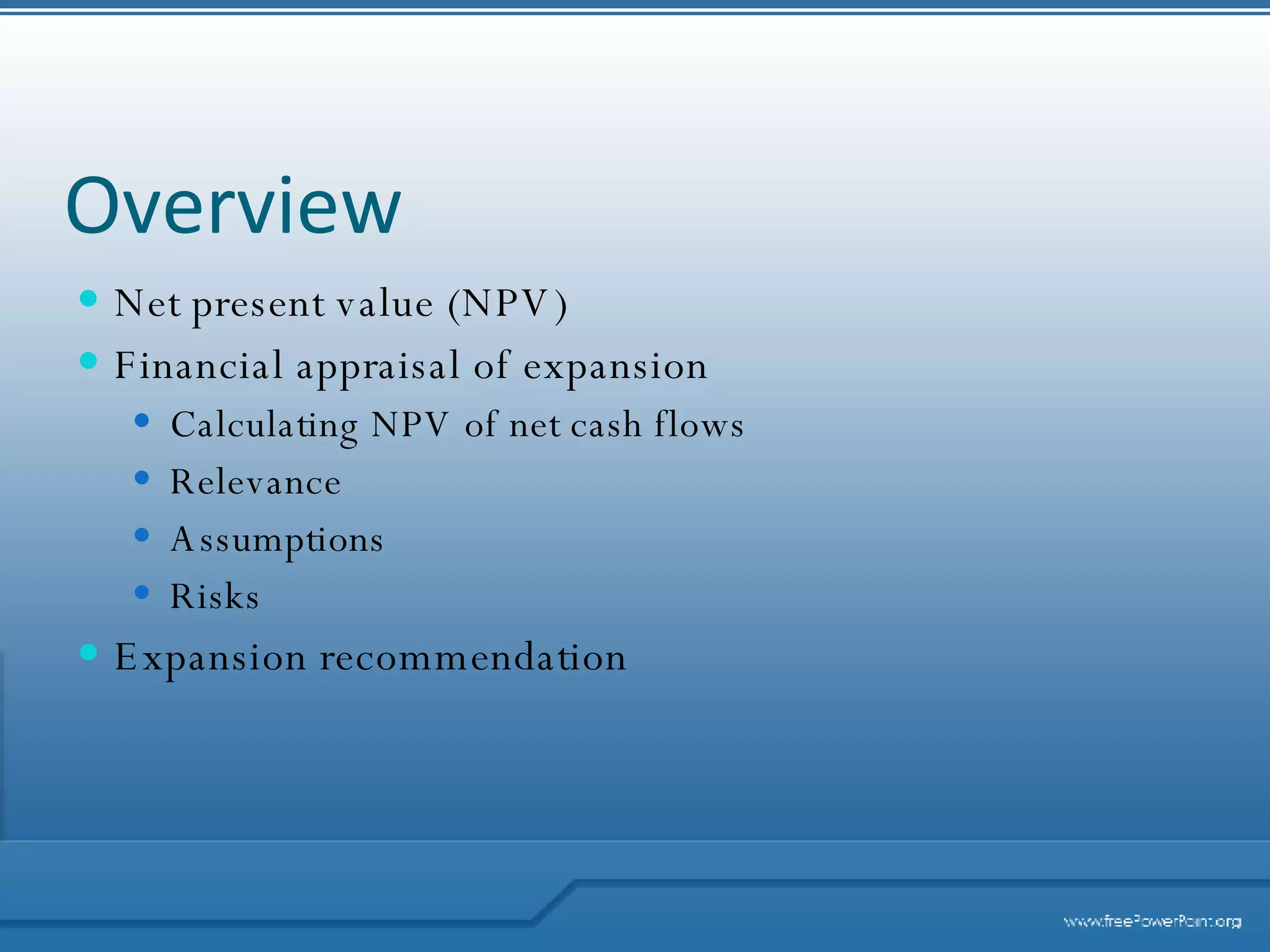 Net Present Value Analysis (downloadable) | PPT
