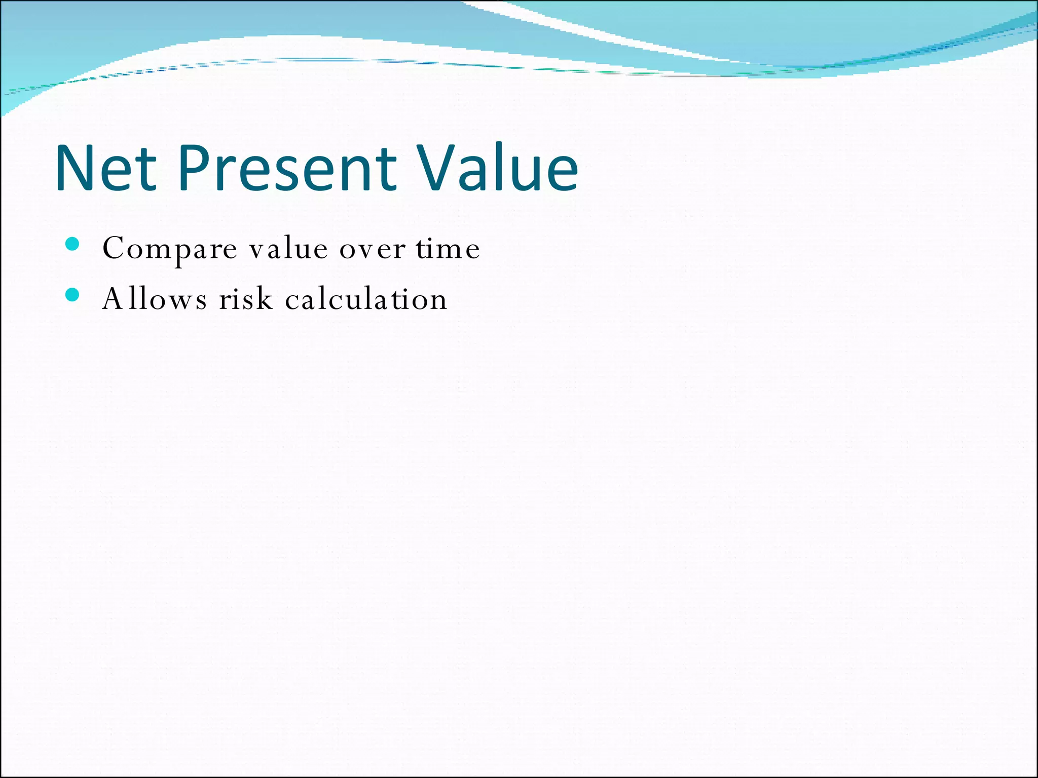 Net Present Value Analysis (downloadable) | PPT