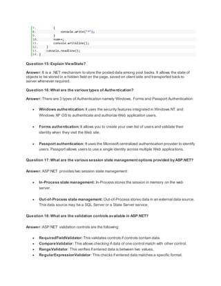 Latest .Net Questions and Answers | PDF