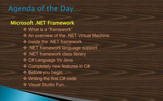 Introduction to .NET with C# @ university of wayamba | PPT