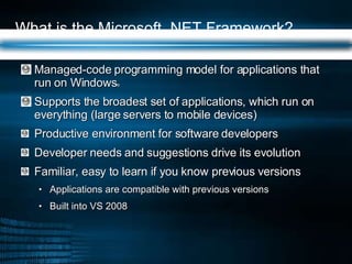 Net35 Overview | PPT | Programming Languages | Computing